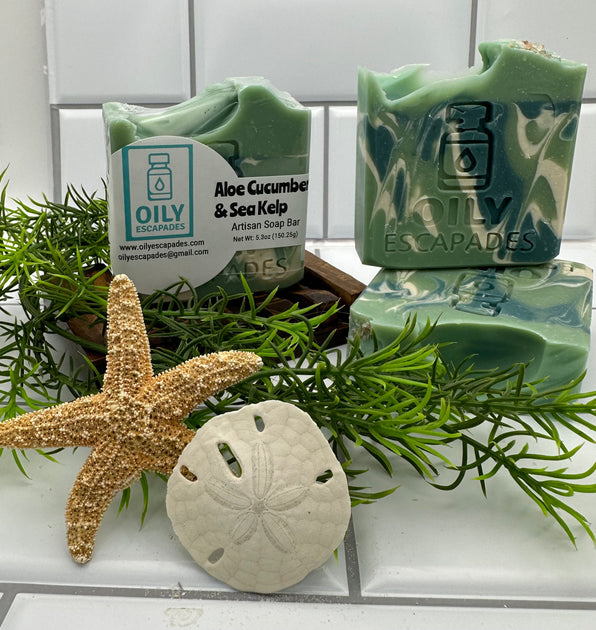Aloe Cucumber & Sea Kelp Artisan Soap Bar | OilyEscapades